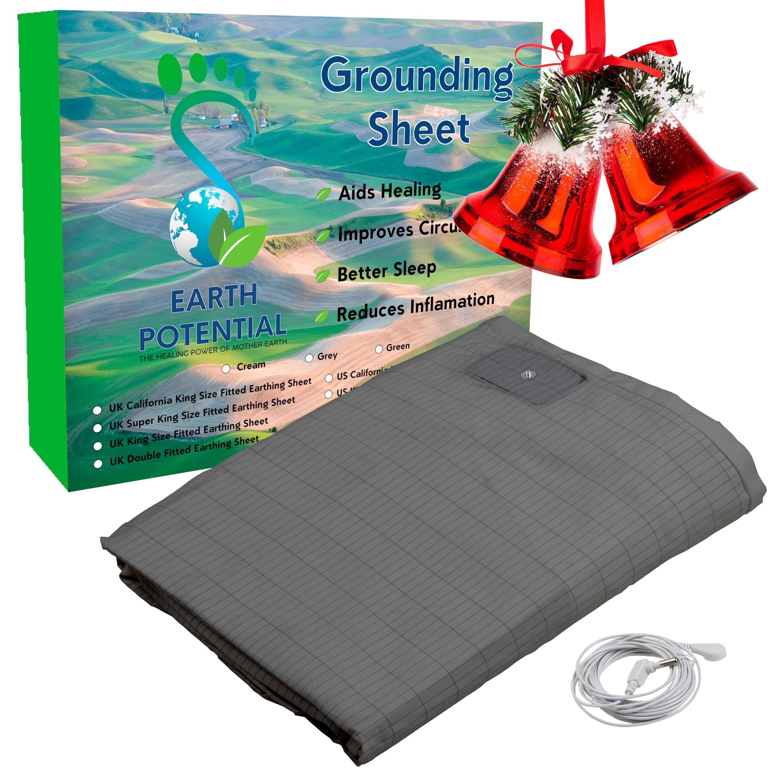 Amazon.com: Earthing Grounding Fitted Full/Double Size Sheet in Gray ...