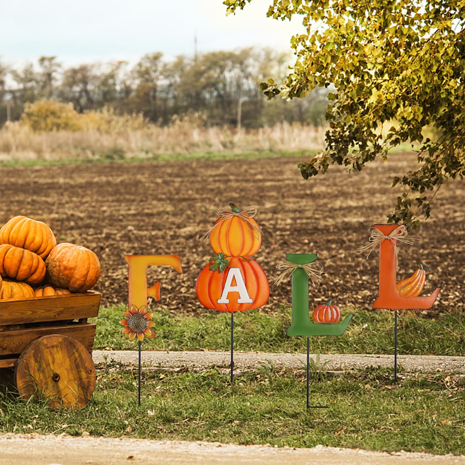 Juegoal 4 Piece Fall Thanksgiving Decorations Outdoor Yard Signs for ...