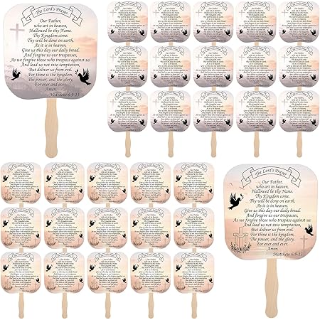 Amazon.com: 50 Pcs Christian Church Fans Religious Handheld Fan the ...