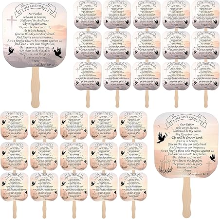 Amazon.com: Qeeenar 50 Pcs Christian Church Fans Religious Handheld Fan ...