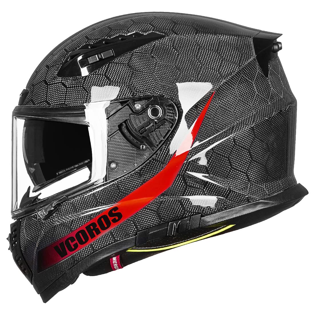 Amazon.com: VCOROS FA-602 Carbon Fiber Full Face Motorcycle Helmet ...