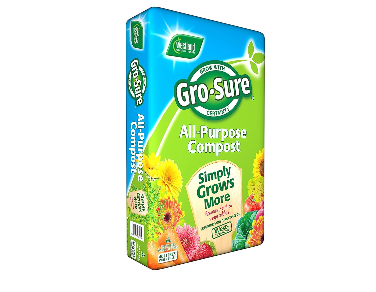 Gro-sure All Purpose Compost with 4 Months Plant Feed, 40 Litre x 2 ...