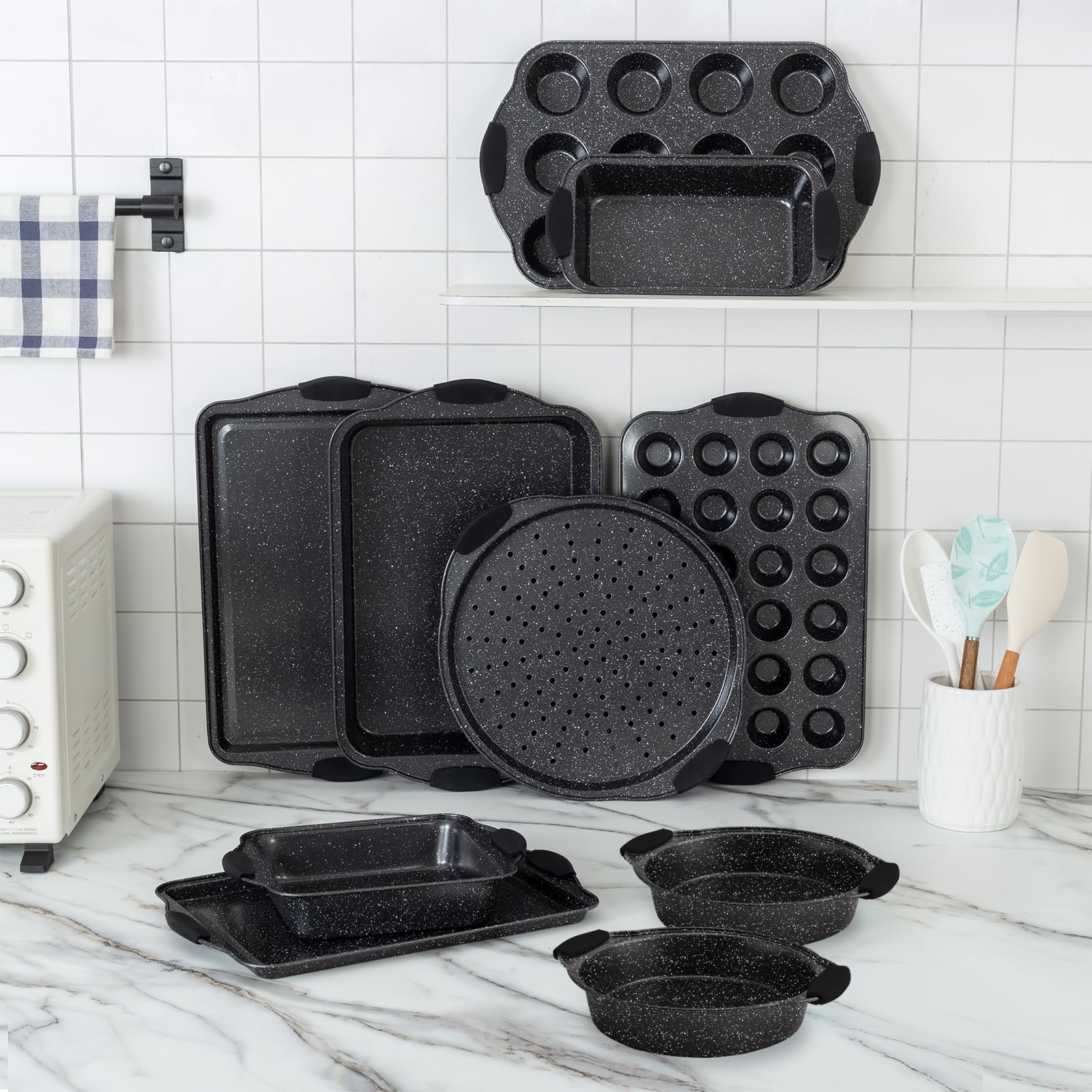 Country Kitchen 10-Piece Nonstick Stackable Bakeware Set - PFOA, PFOS ...