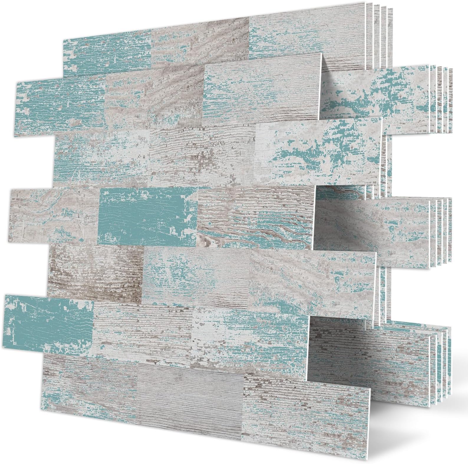 Amazon.com: Wallercity 10-Sheets Blue Peel and Stick Backsplash Glossy ...