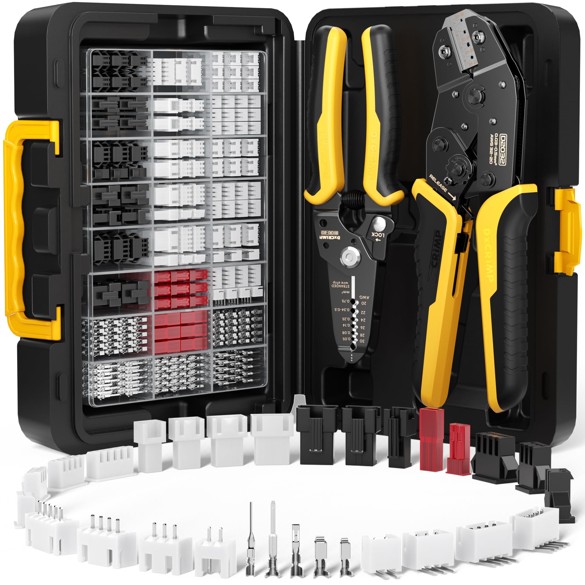 DxCRIMP Crimp Tool Connector Kit, with 24 Types JST-SYP + JST-SM + JST ...