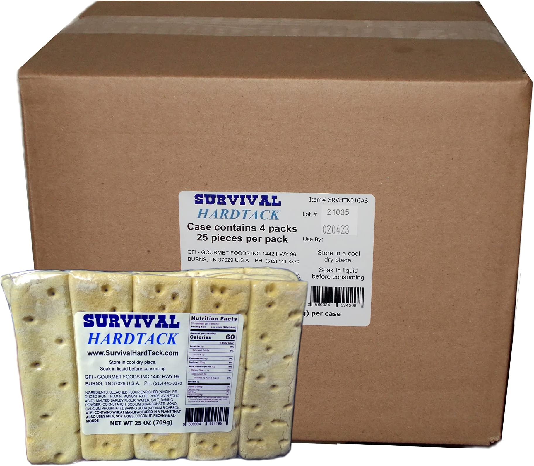 Amazon.com: Survival HardTack, Emergency Food Supply, 100 PCS Per Case ...