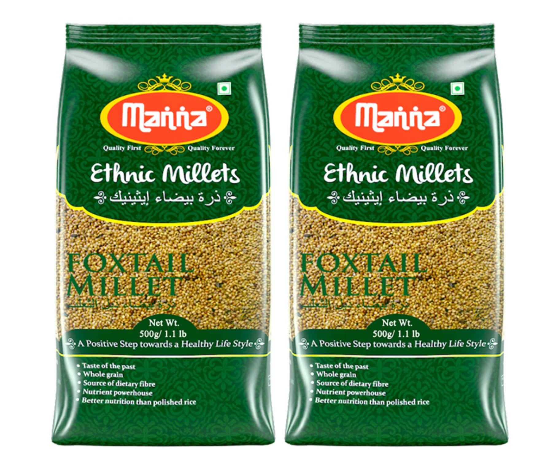 Buy Manna Foxtail Millet Natural Grains, 1kg (500g x 2 Packs) - (Kaon ...