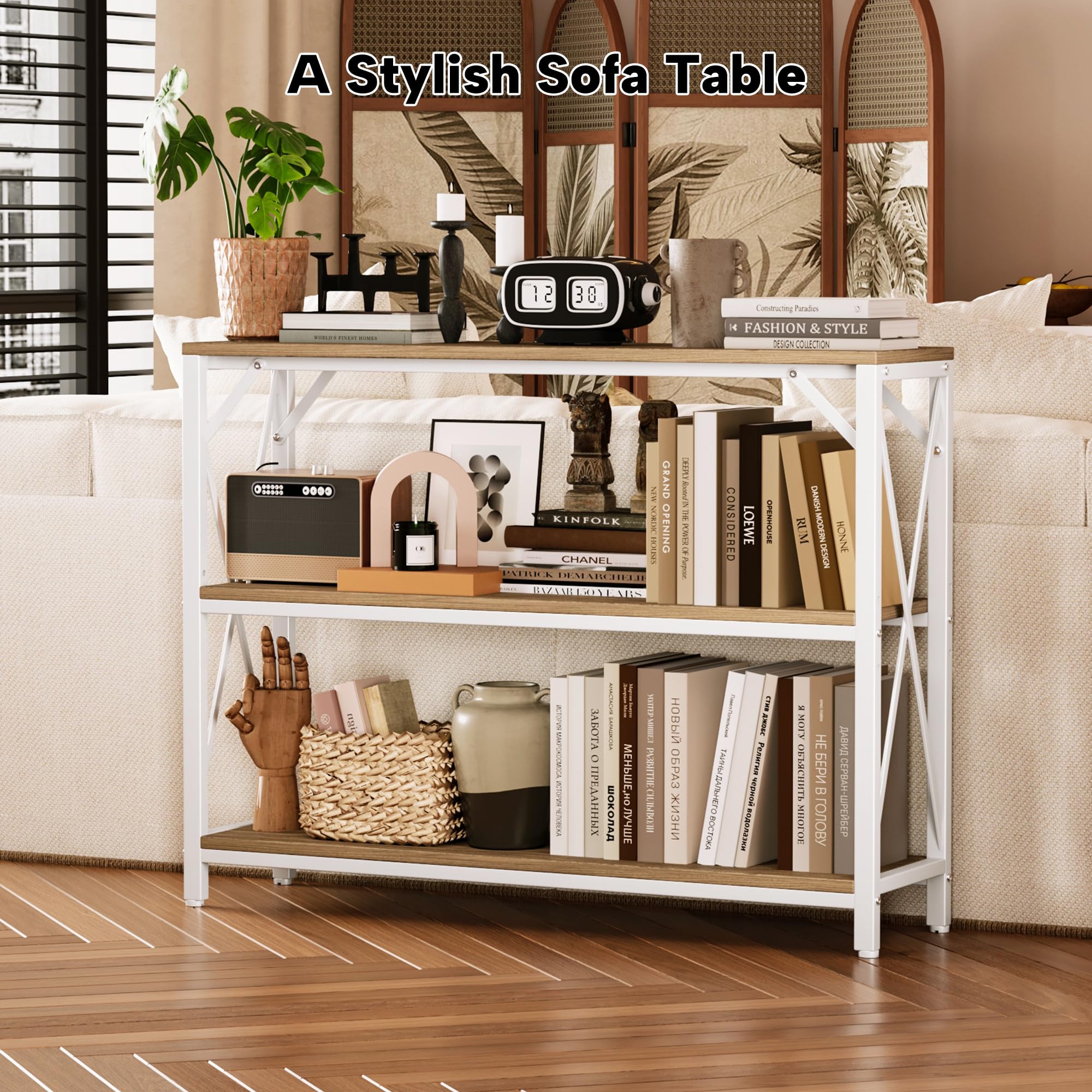 Snapklik.com : Homeiju Entry Table 40" Width, 3-Tier Entryway Table