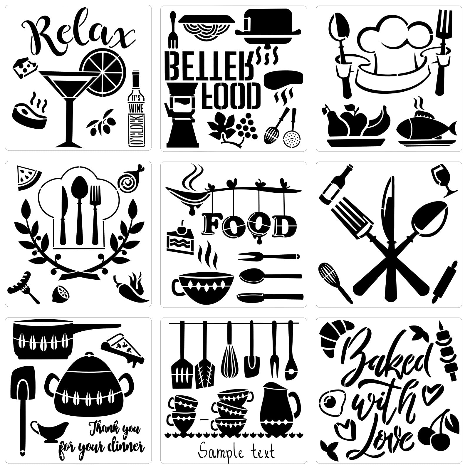 Printable Stencils Farmhouse Kitchen 5871 Country Kitchen Stencil