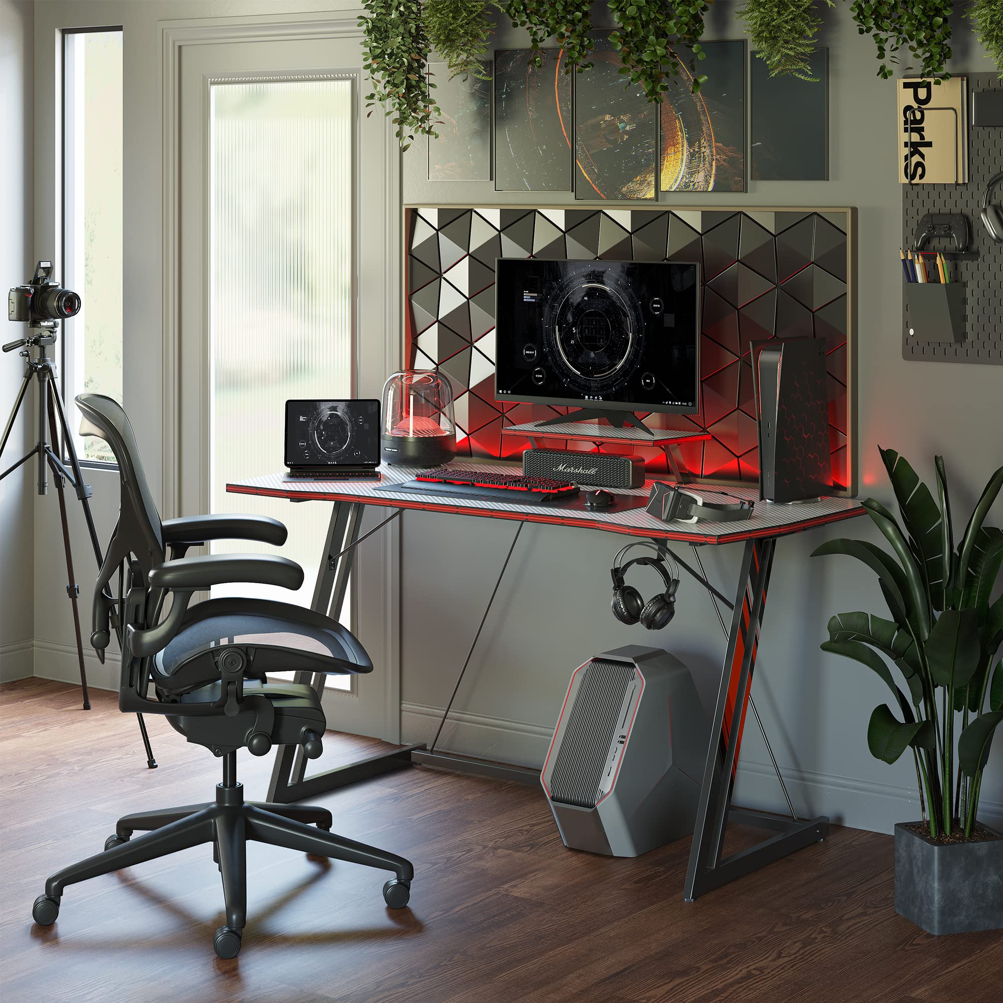 CubiCubi Gaming Desk 40 inch PC Computer Desk, Home Office Desk Gaming ...