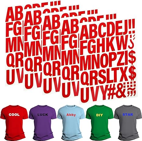 Amazon.com: 220 Pieces Iron on Letters for Clothing, 5 Sheets of Red ...