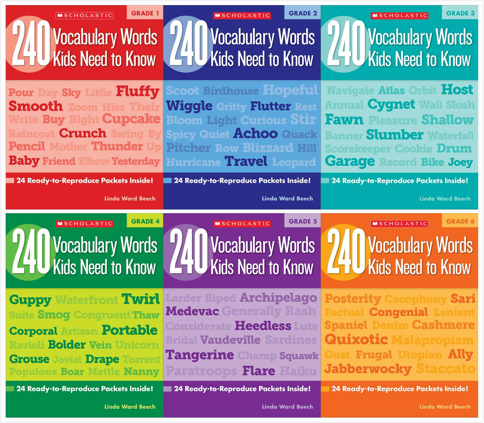 Scholastic 240 Vocabulary Words Kids Need to Know Books Complete Set (6 ...