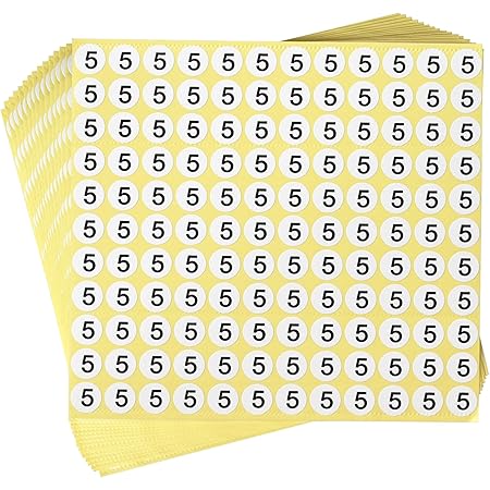 Amazon.com: dealzEpic - Number Stickers - Number 5 Round Self Adhesive ...