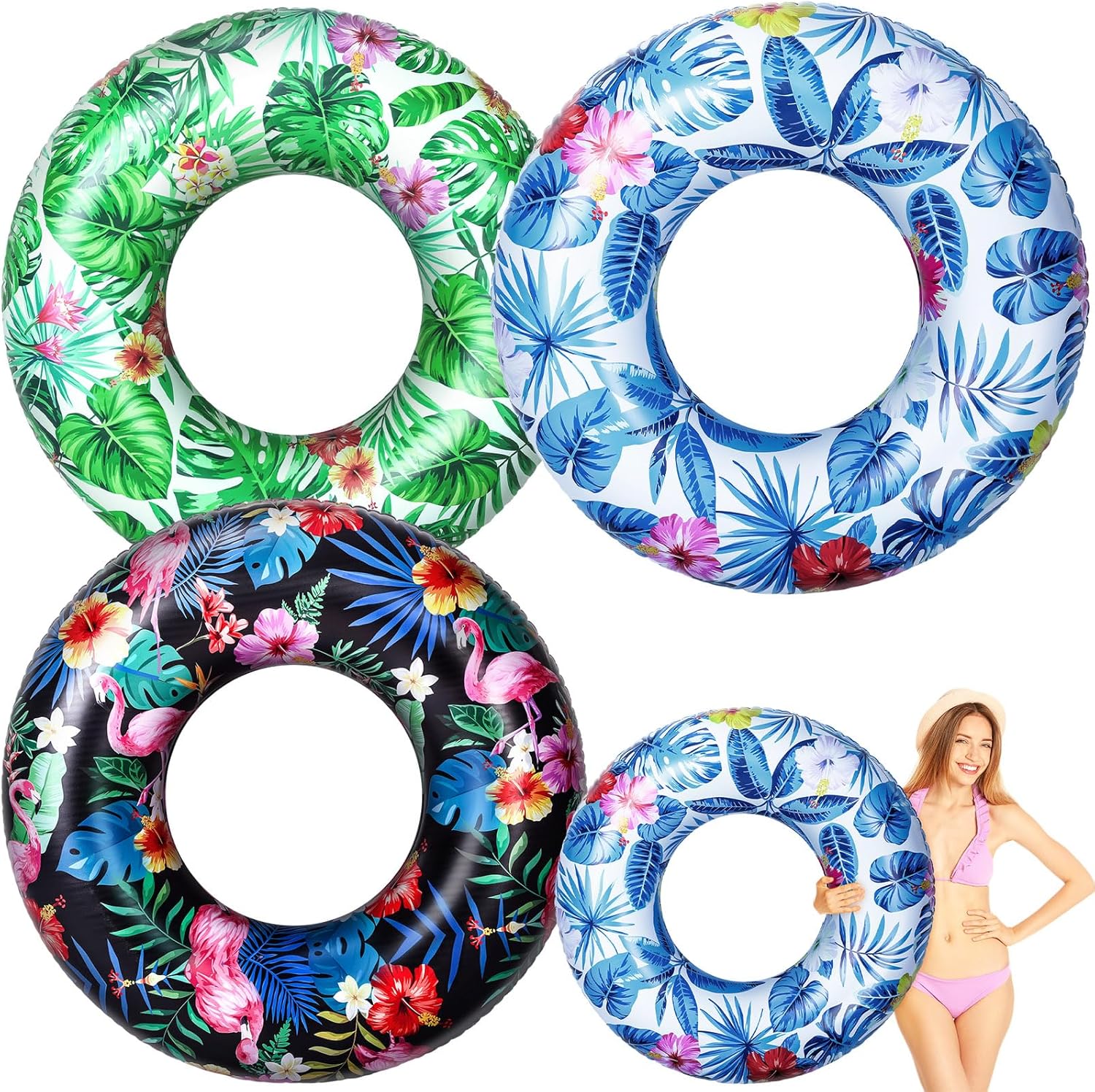 Amazon.com: Relaxgiant 3 Pcs Large Adult Float Tube 35.4 Inch Hawaii ...
