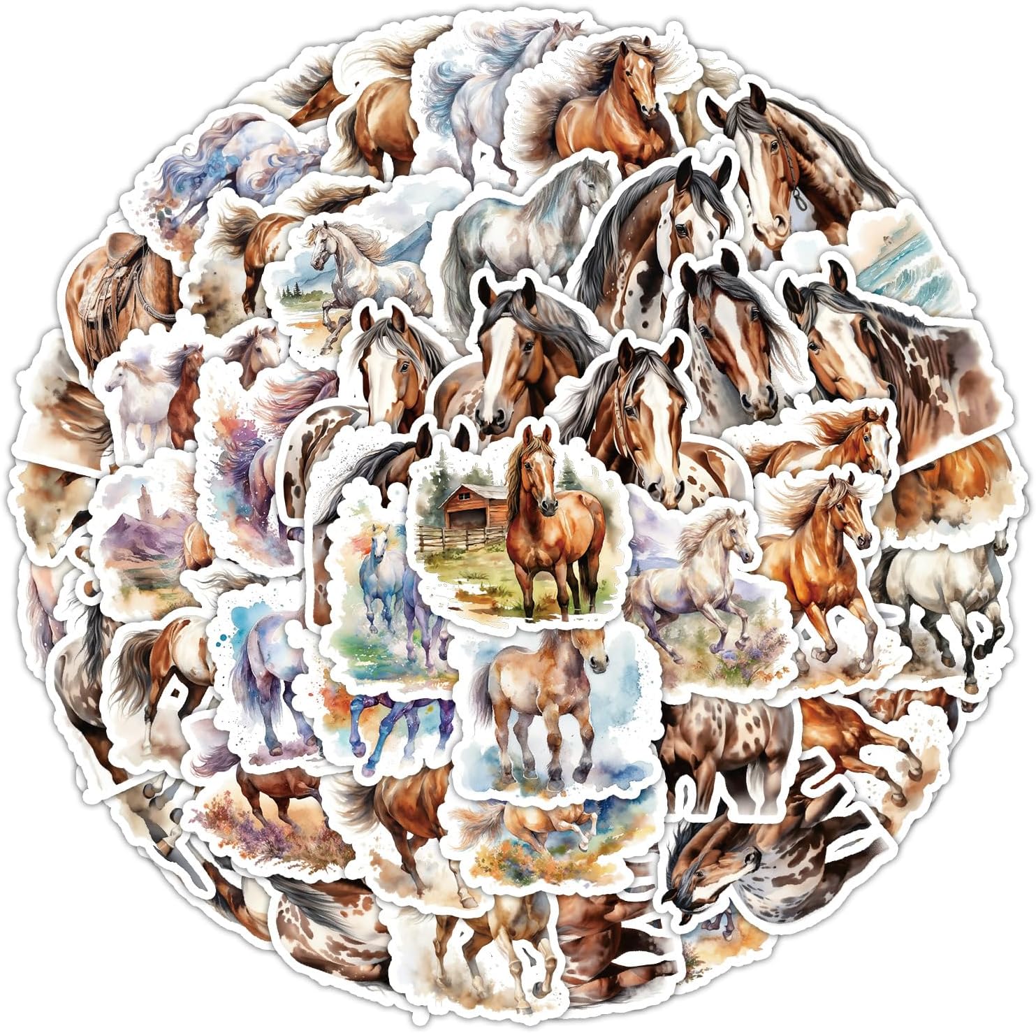 Amazon.com: 50 PCS Horse Stickers for Water Bottles,Birthday Party ...