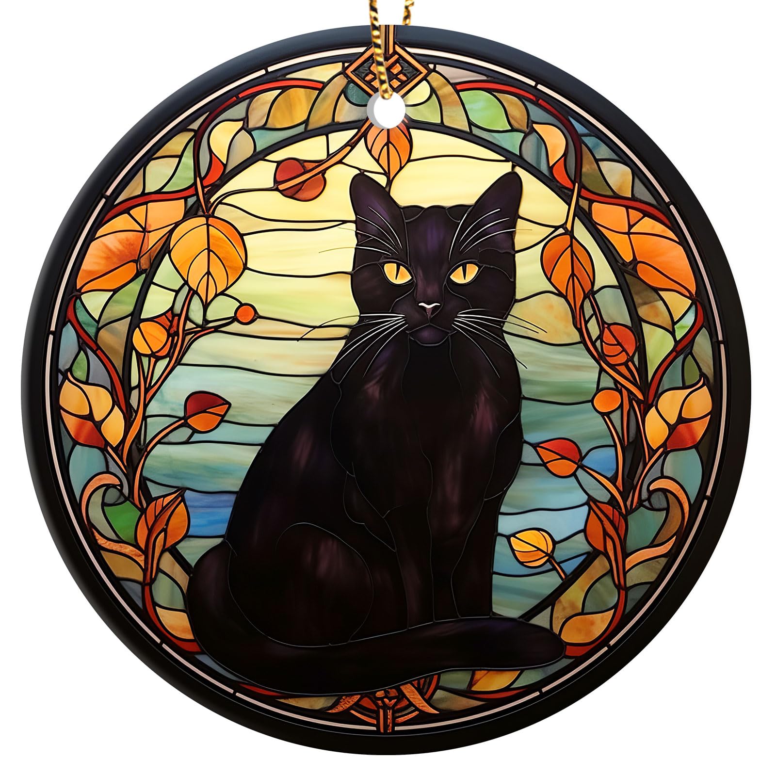 Black Cat Stained Glass Pattern Free Vectors | Stained Glass Cat Red