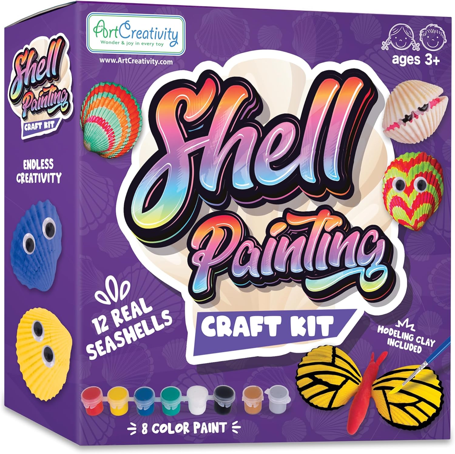 Amazon.com: ArtCreativity Seashell Painting Kit for Kids - Sea Shell ...
