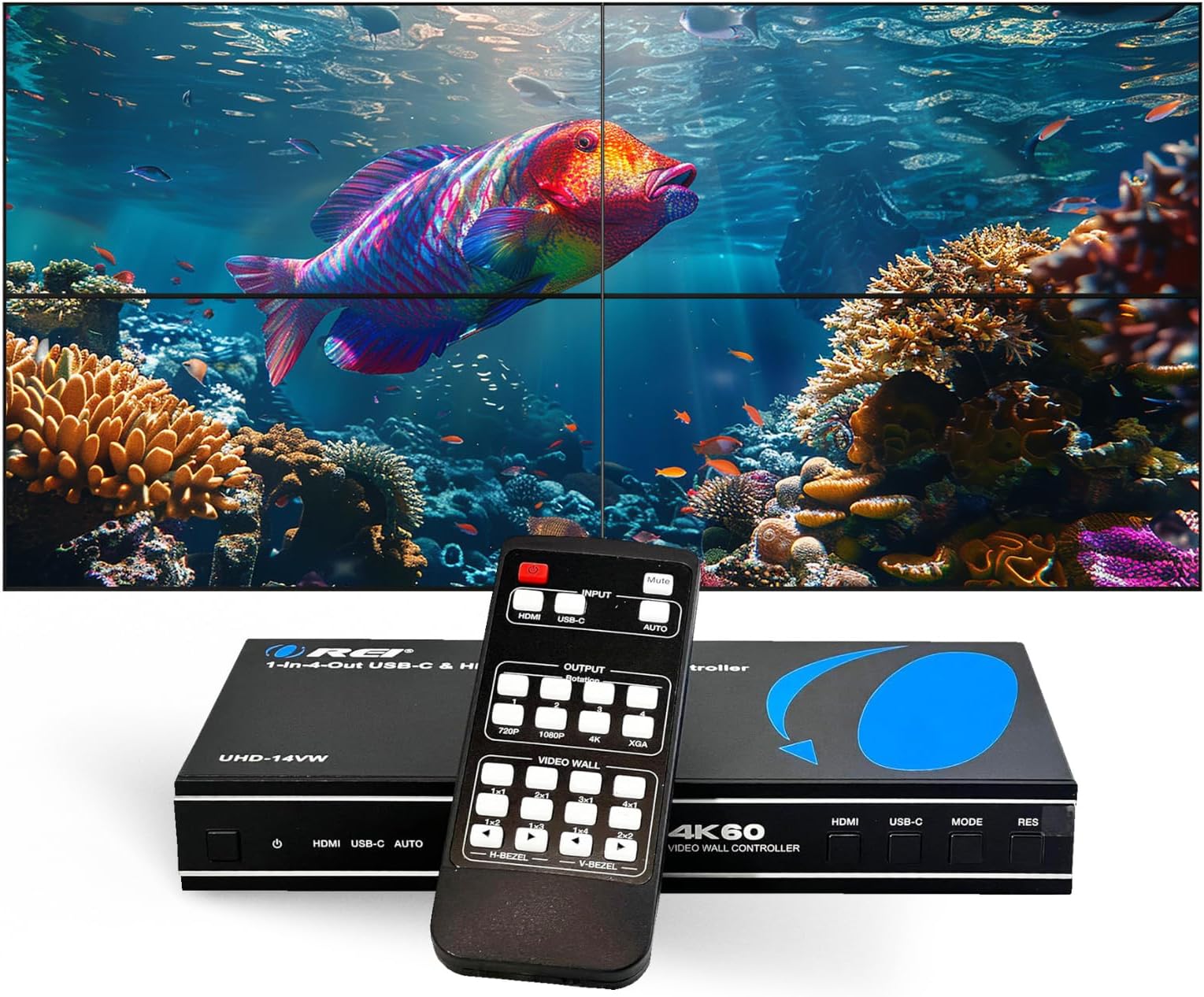 Amazon.com: 4K Video Wall Controller 3x3, HDMI & DP & Type-C Inputs ...