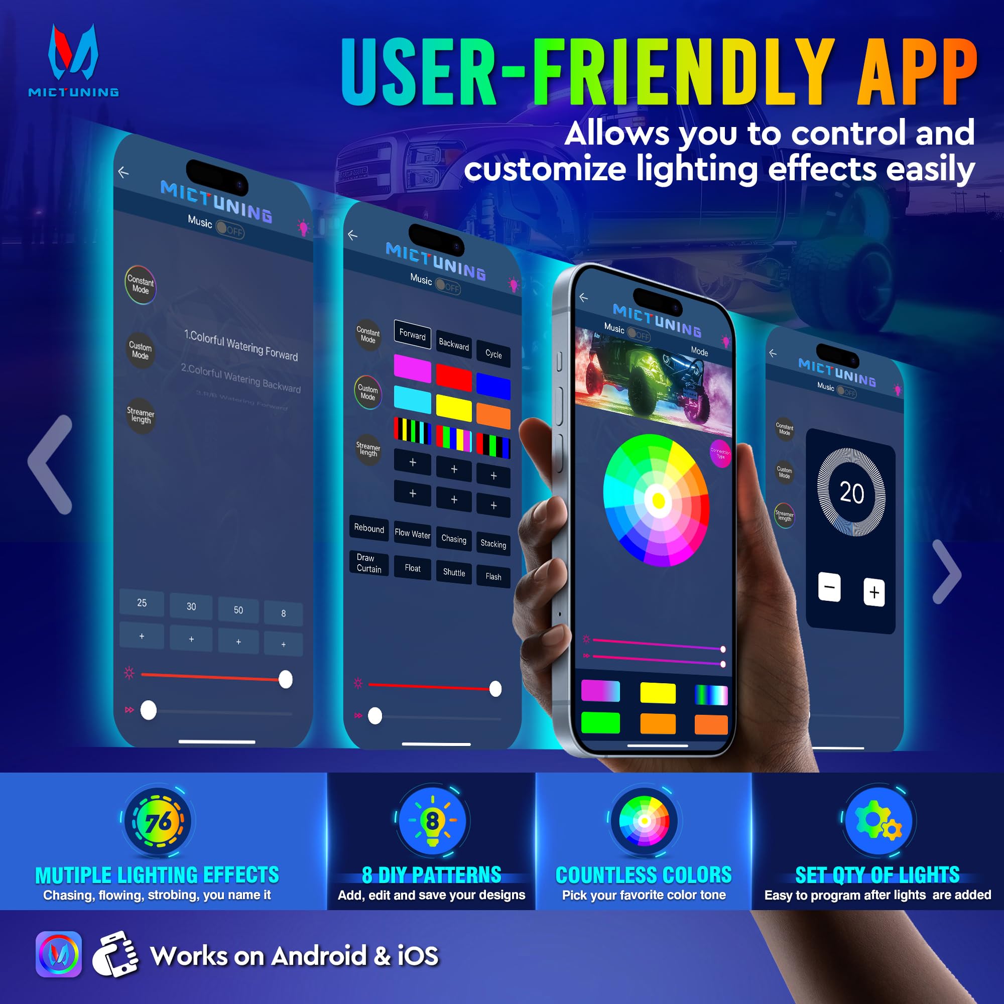 Snapklik.com : C2+ RGB+IC Chg Color Rock Lights, 12 Pods Underglow Neon ...