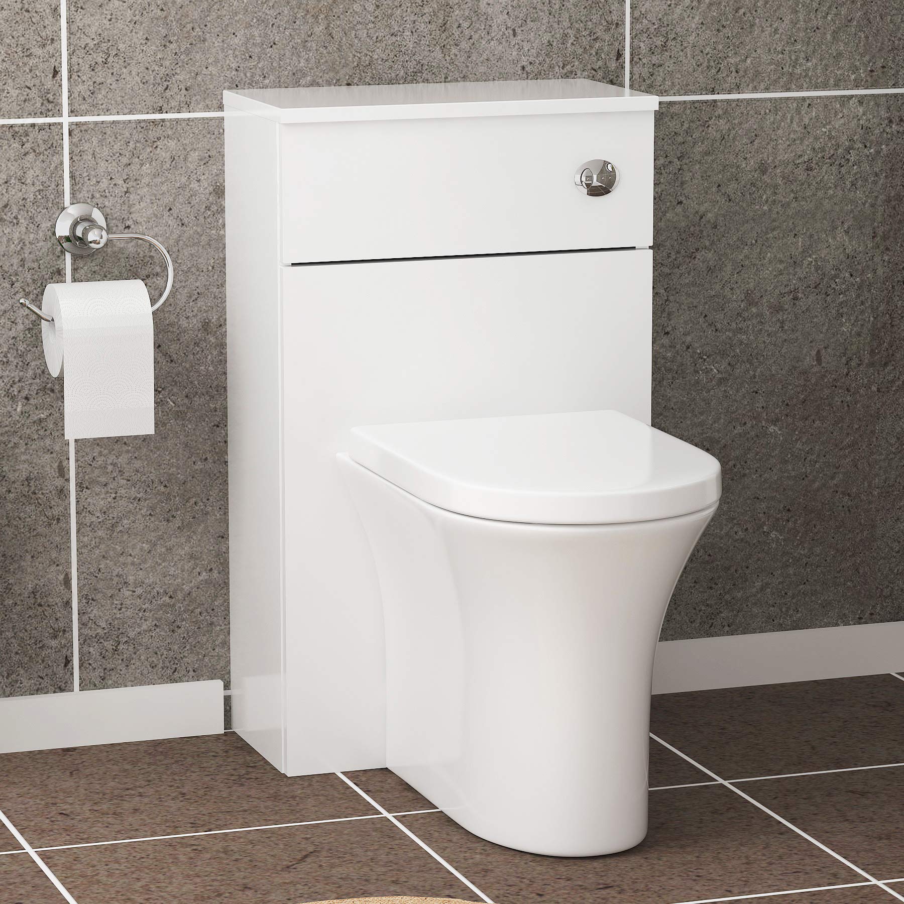 Bathroom Back to Wall WC Unit with Breeze BTW Rimless Pan + Slim Soft ...