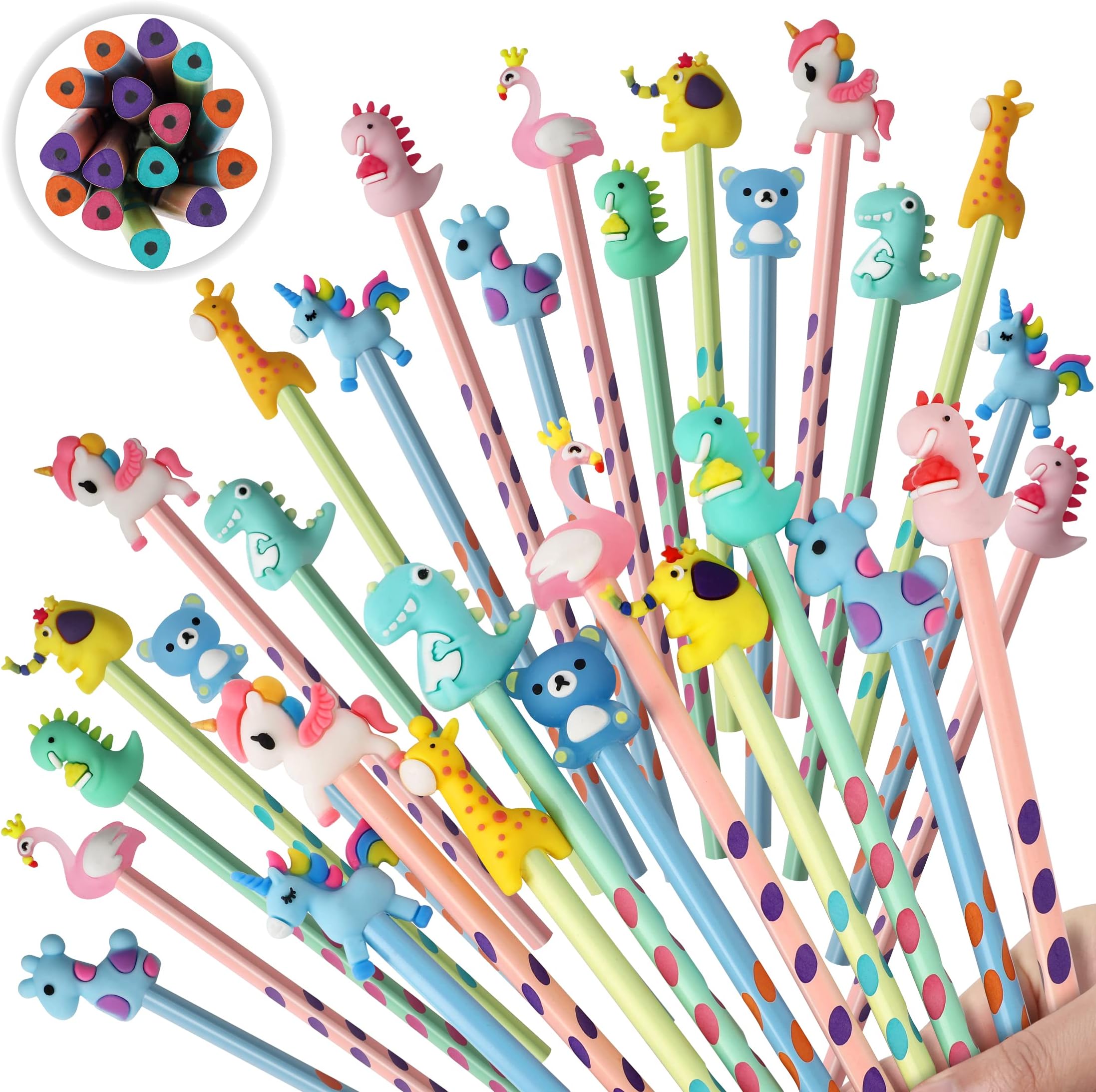 Ticonderoga Pastel Pencils 40 Pcs Fun Cute Pencils,Coloful Stipe Pencil ...