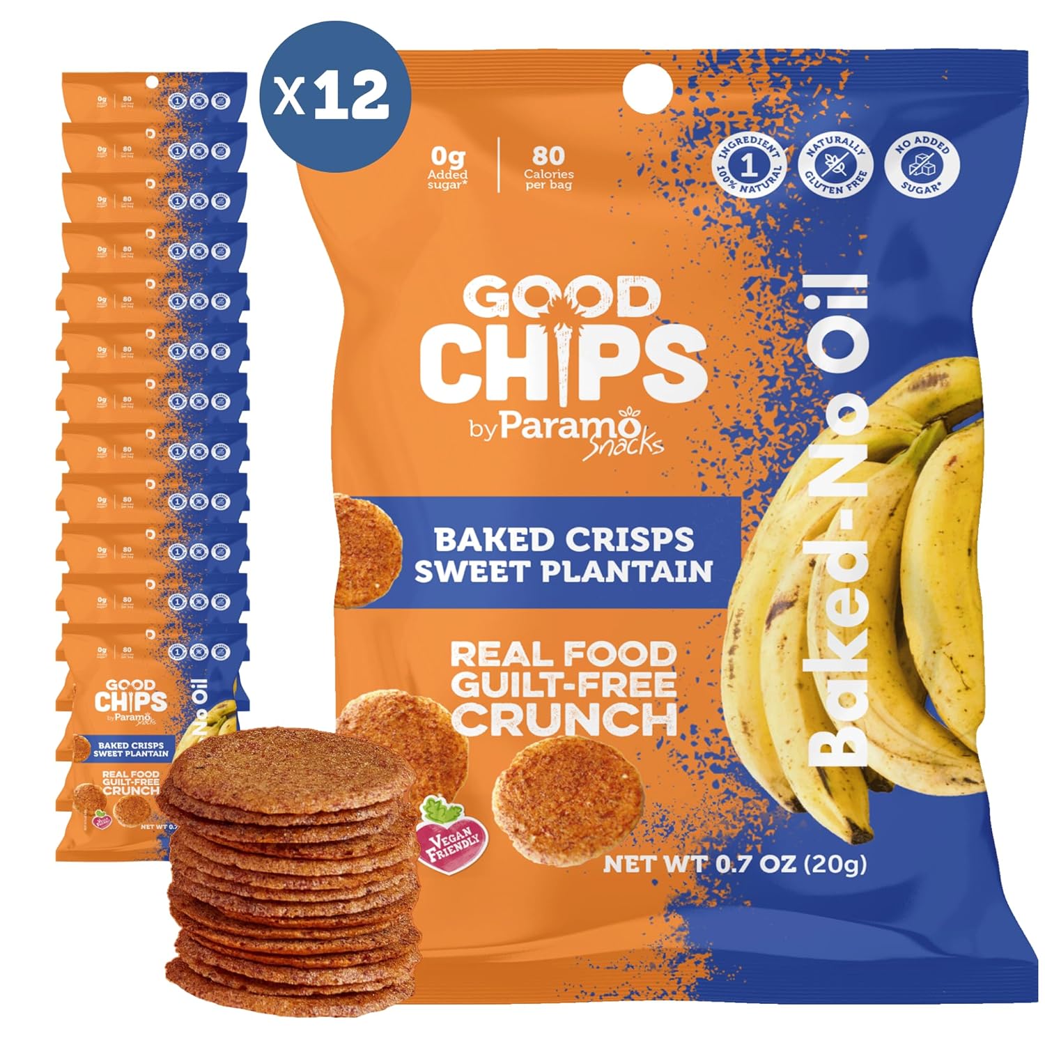 Amazon.com: Good Chips Baked Crunchy Sweet Plantain Chips - Crispy, Oil ...