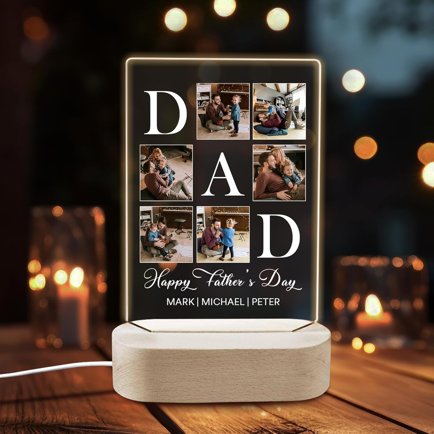 Personalized Dad Gifts from Daughter Son,Customized Acrylic Picture ...
