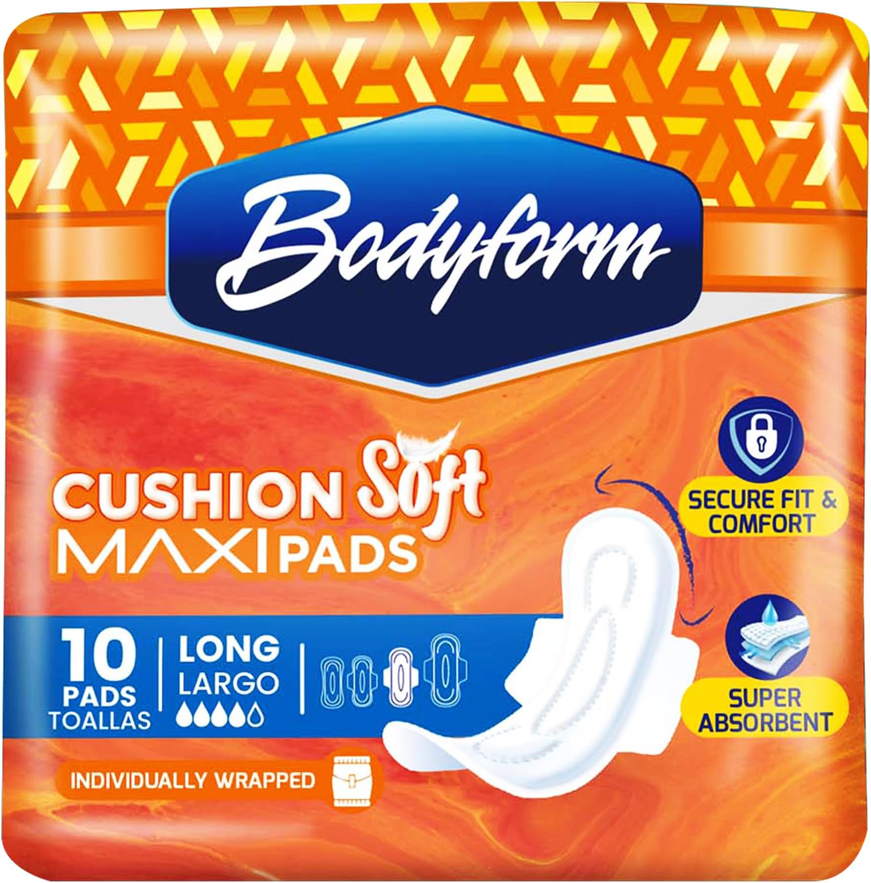 Amazon.com: Bodyform Maxi - Value Sanitary Napkins, Cushion Soft Always ...