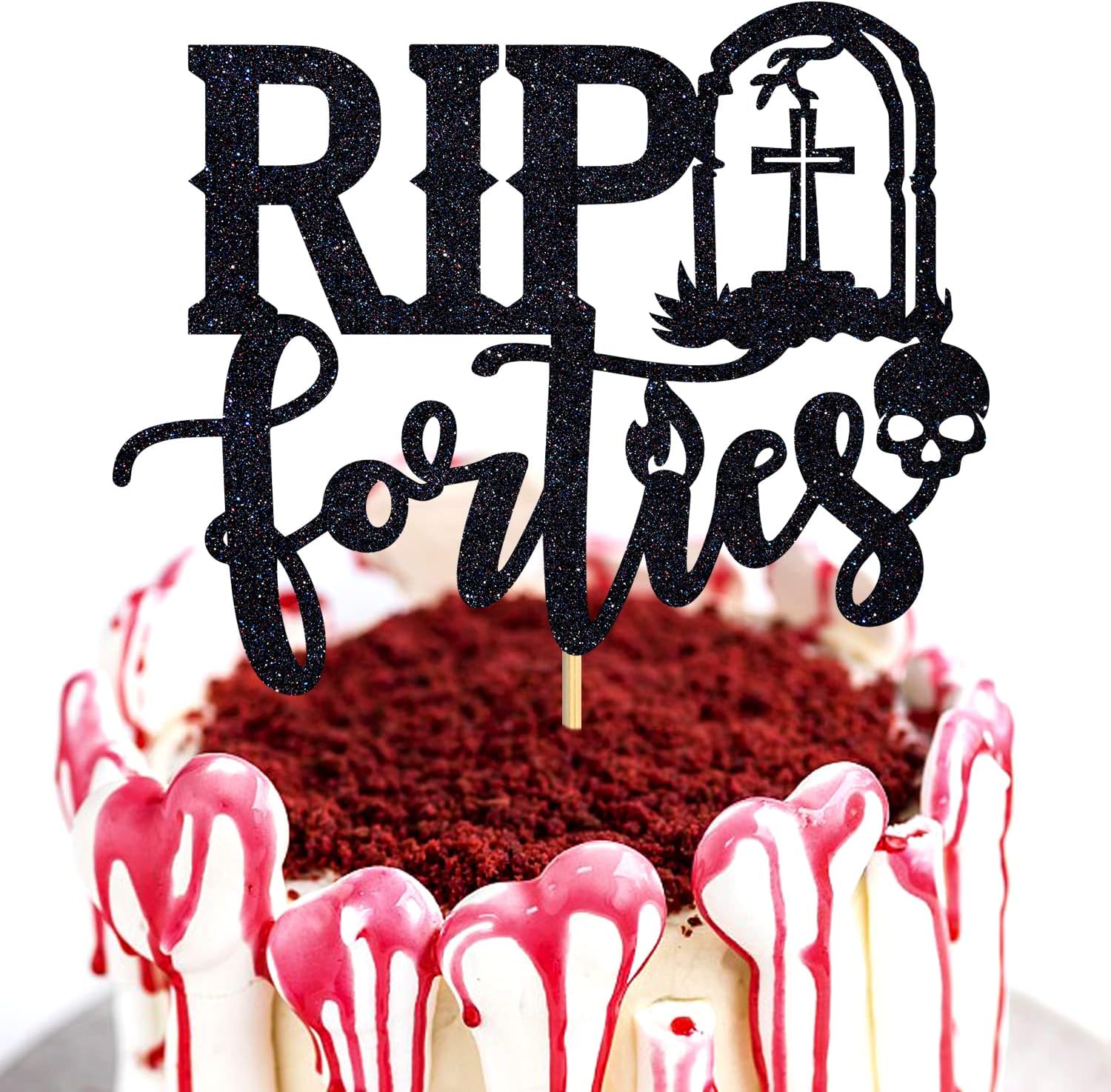 Amazon.com: Rip Forties Cake Topper, Death to My Forties/Forty AF, Old ...
