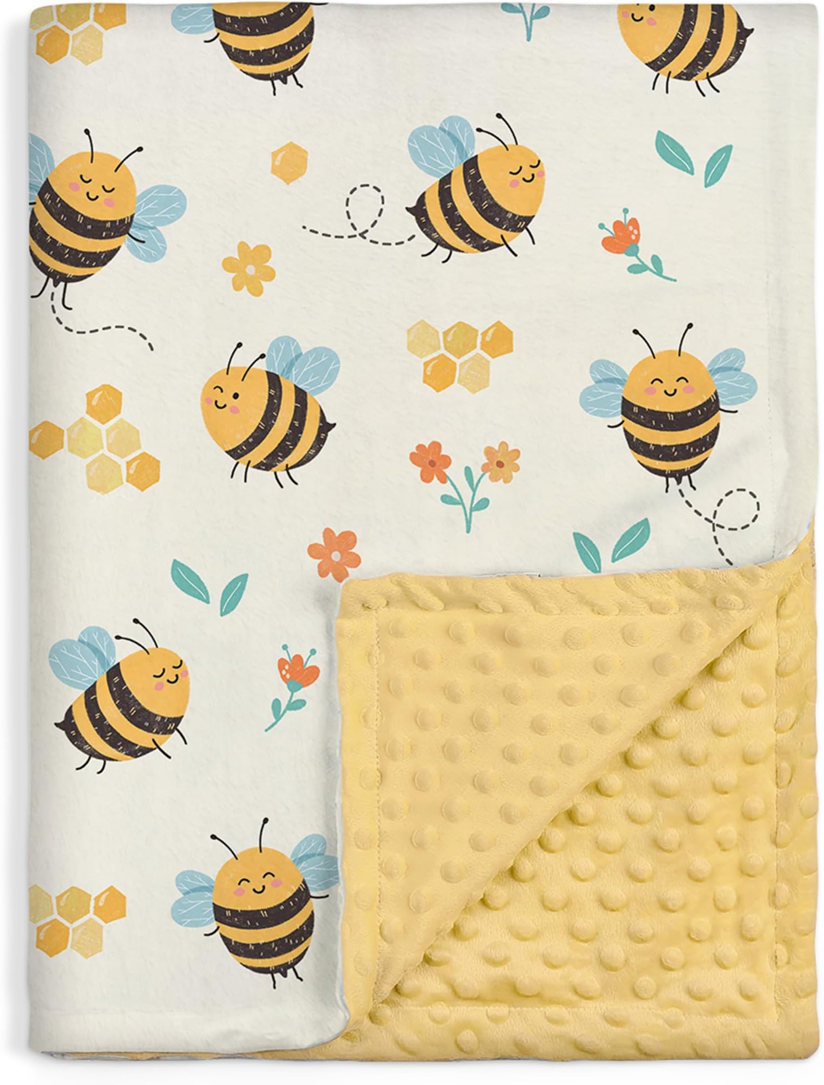 Amazon.com: Mugod Bee Throw Blanket Cute Cartoon Baby Bee Seamless ...