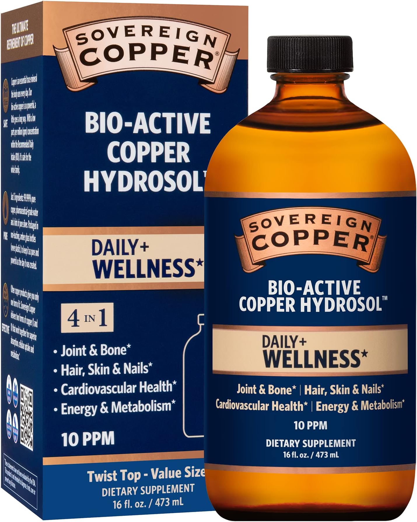 Amazon.com: Sovereign Copper Bio-Active Copper Hydrosol, Daily+ 4-in-1 ...