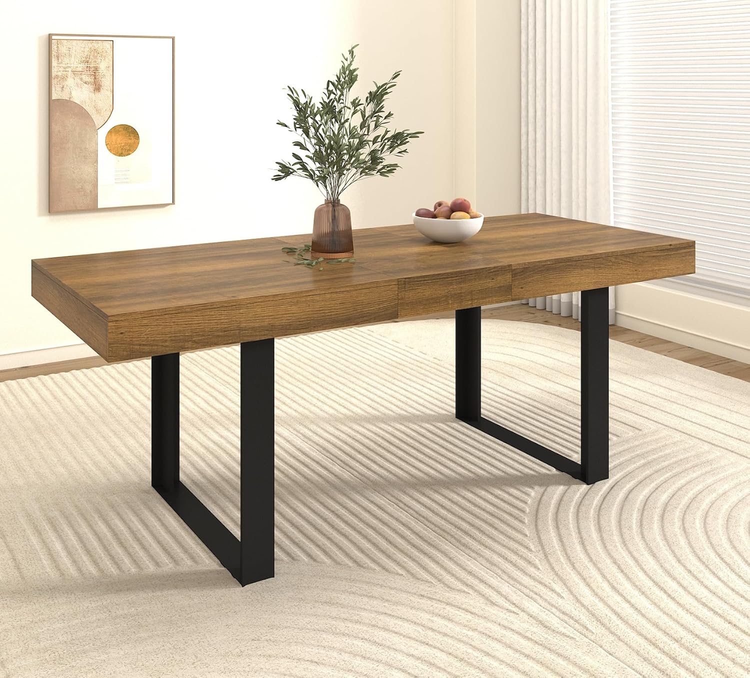 Amazon.com - 63"-79" Extendable Dining Room Table for 4 6 8 10, Large ...