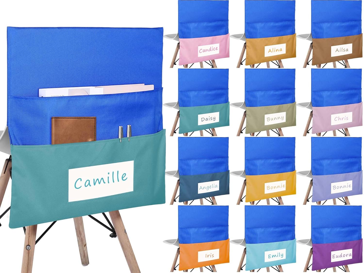 Amazon.com: Chapou 12 Pcs 17.3" x 20" Chair Pockets with Name Tag Slot ...