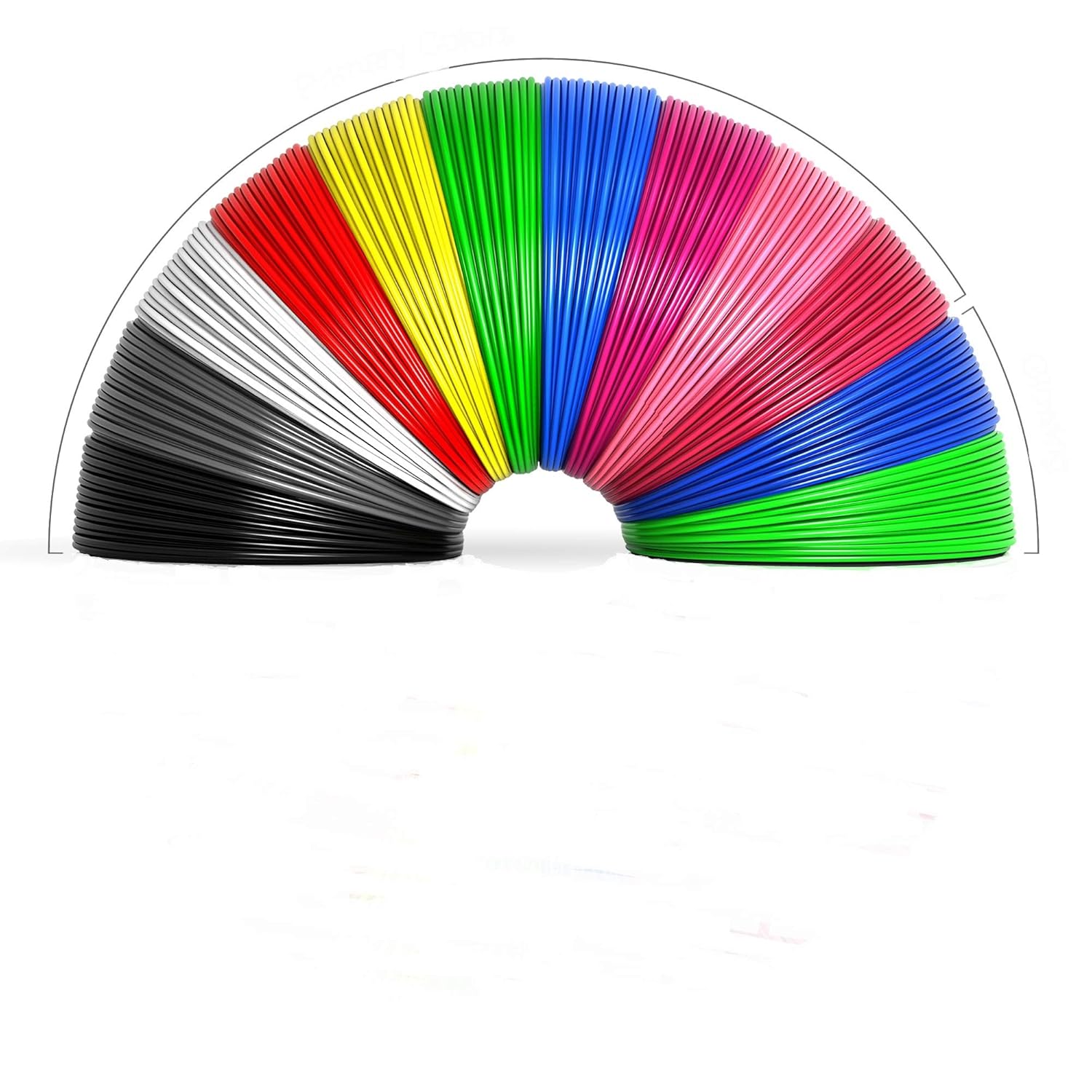 3D Printing Filament Material 1.75mm 12 Colors, 33 Feet Each with 50 ...