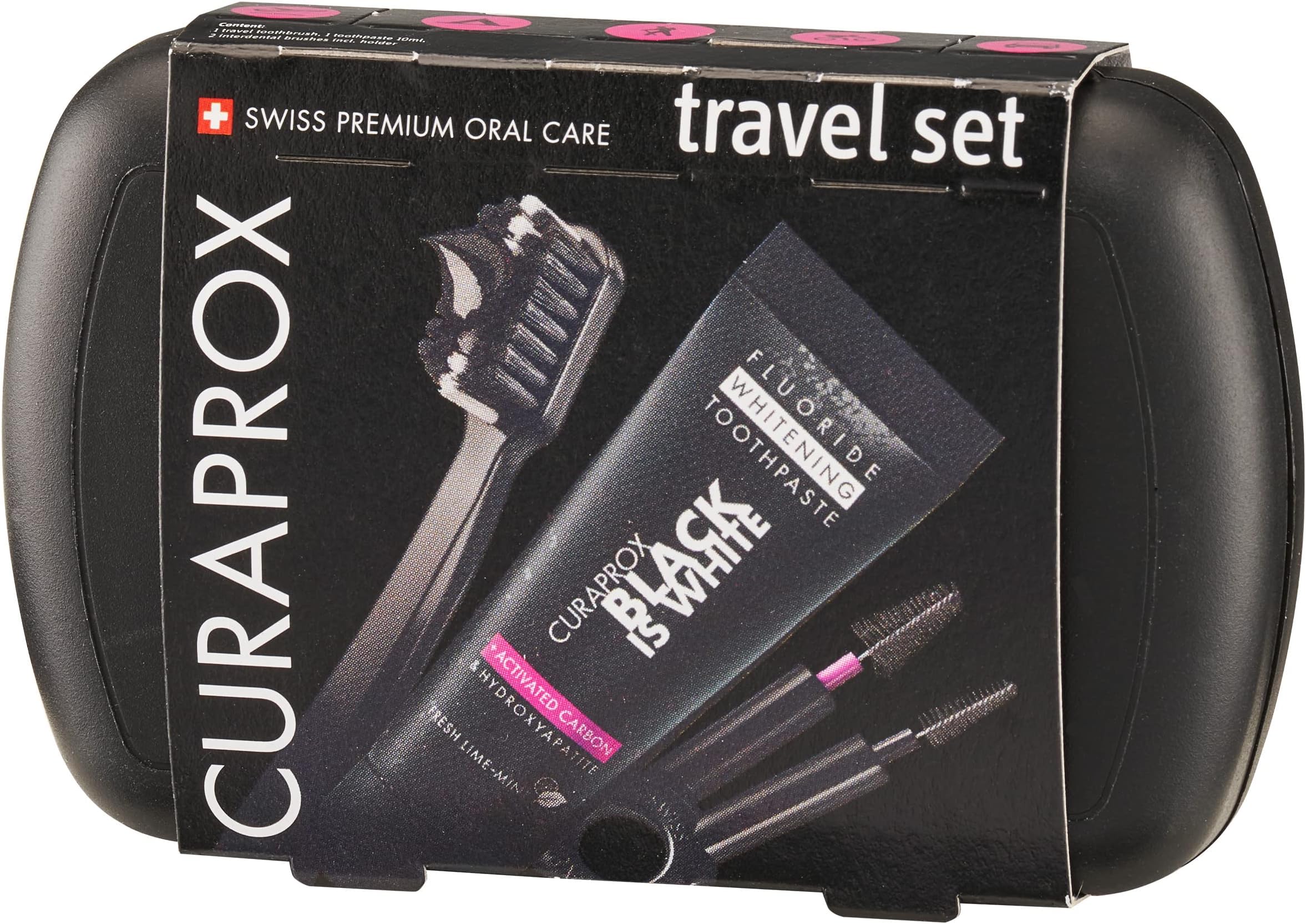 Amazon.com: Curaprox Black is white travel set : Health & Household