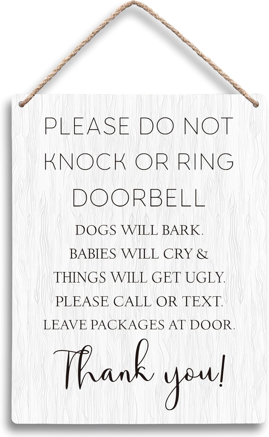 Amazon.com: FUGWN Please Do Not Knock or Ring Doorbell Hanging Wooden ...