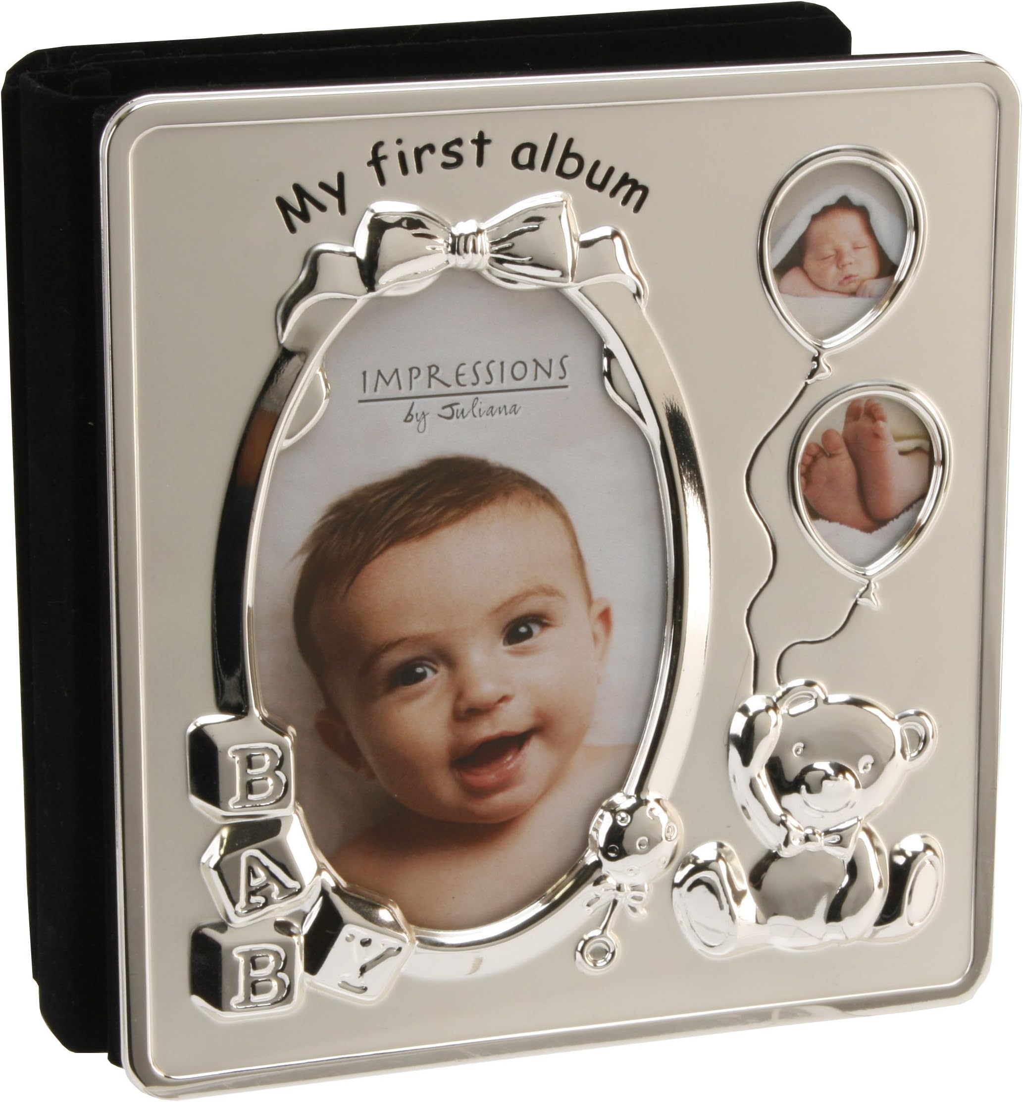 Deluxe Satin Silver Baby Photo Album - My First Album : Amazon.co.uk ...