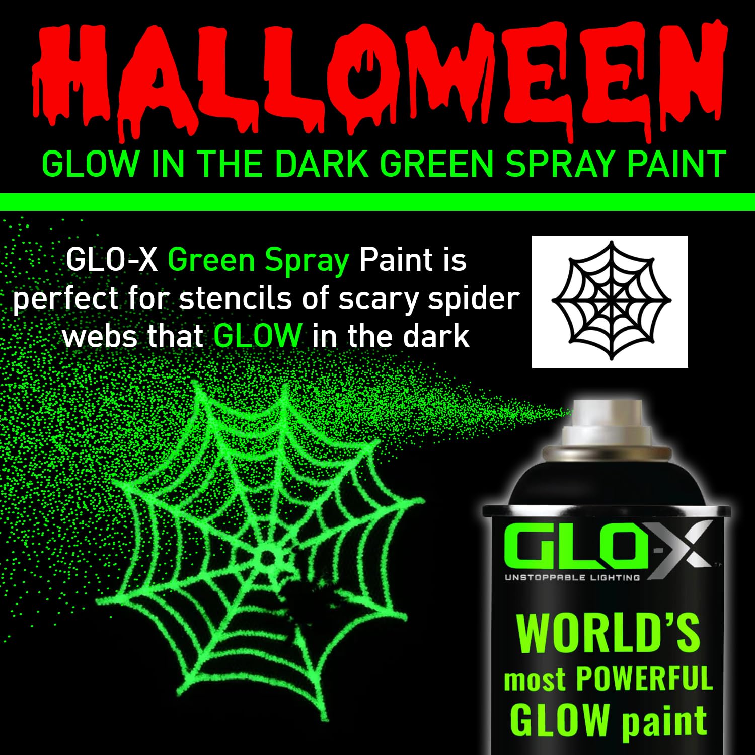 Snapklik.com : GLO-X Glow In The Dark Spray Paint