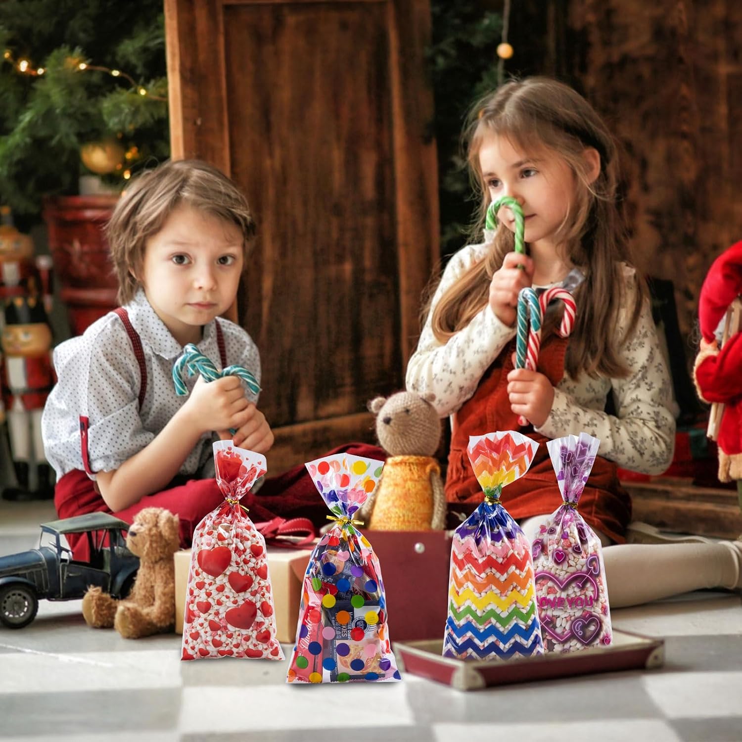 Goture 200 bolsas de celofán para dulces de San Valentín, bolsas de ...