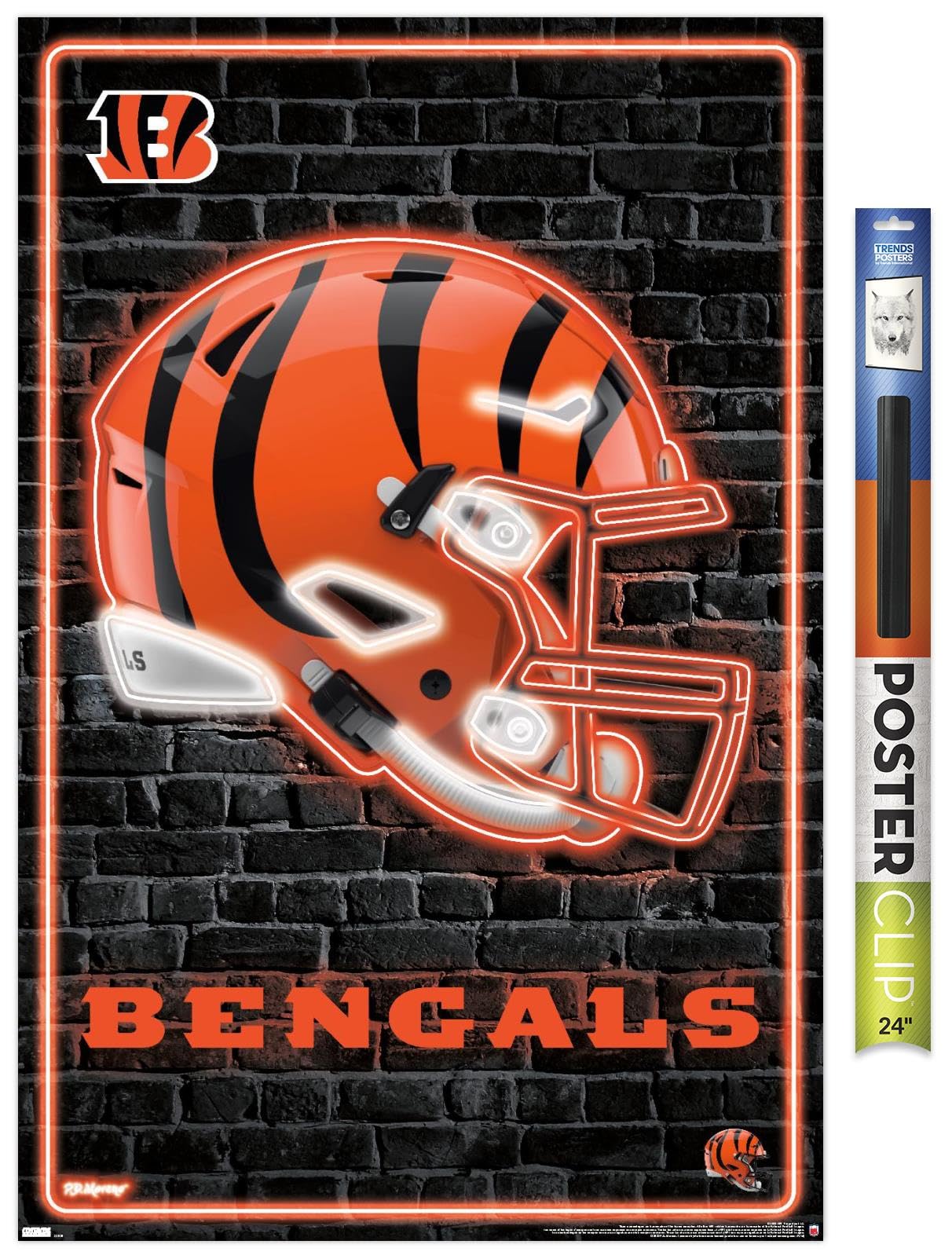 Amazon.com: Trends International NFL Cincinnati Bengals - Neon Helmet ...