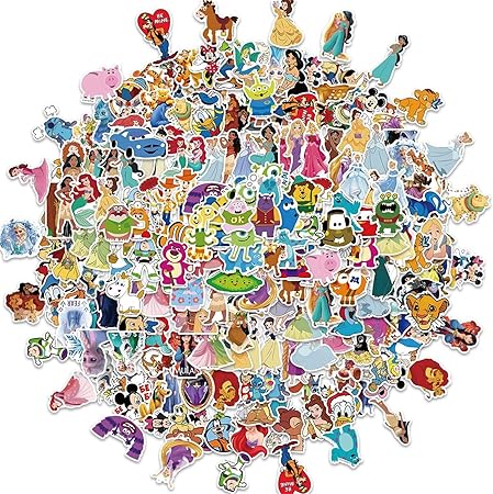Amazon.com: 200pcs Cartoon Disney Characters Stickers for Kid Sweet ...