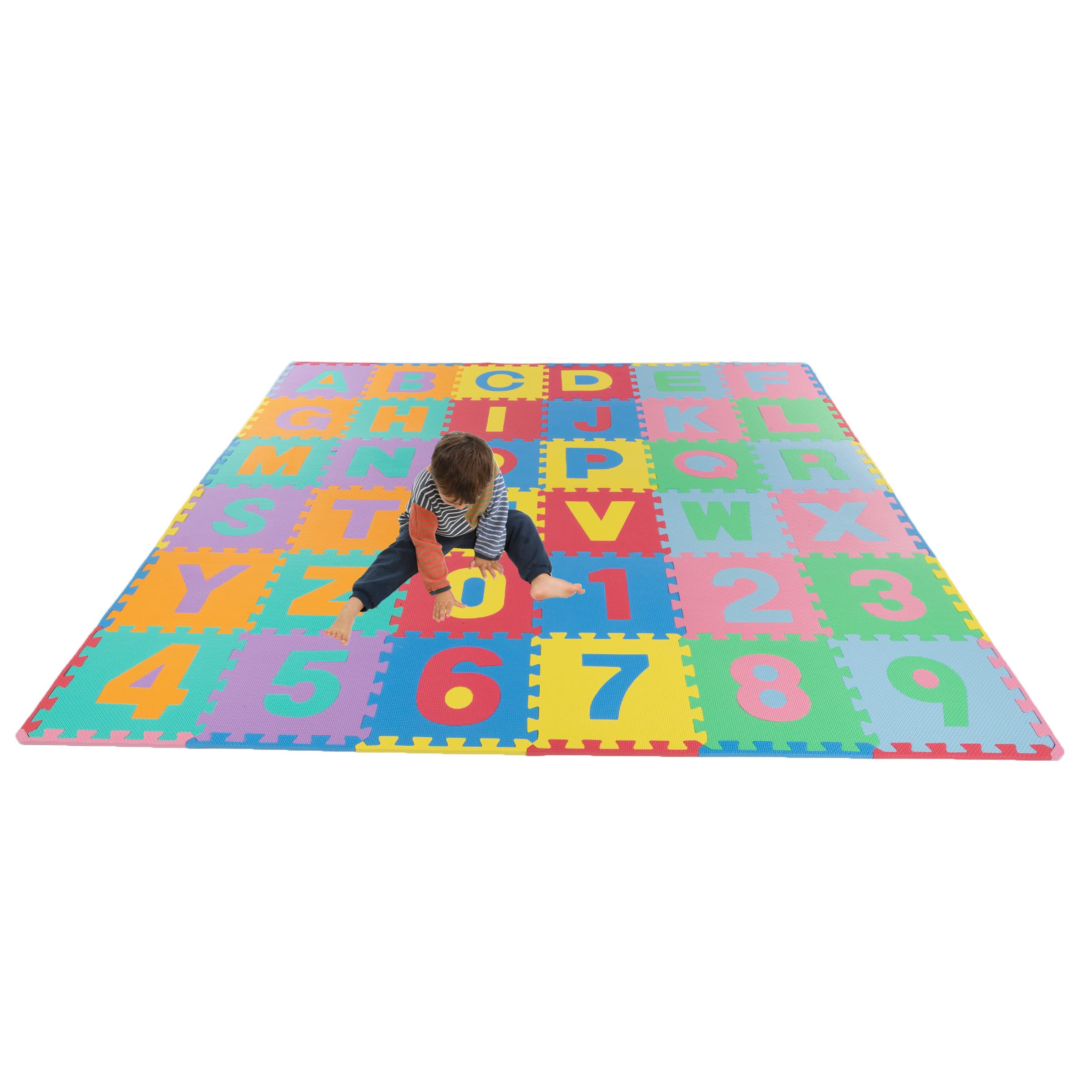 Amazon.com: Kids' 96-Piece Foam Floor Alphabet and Numbers Puzzle Play ...