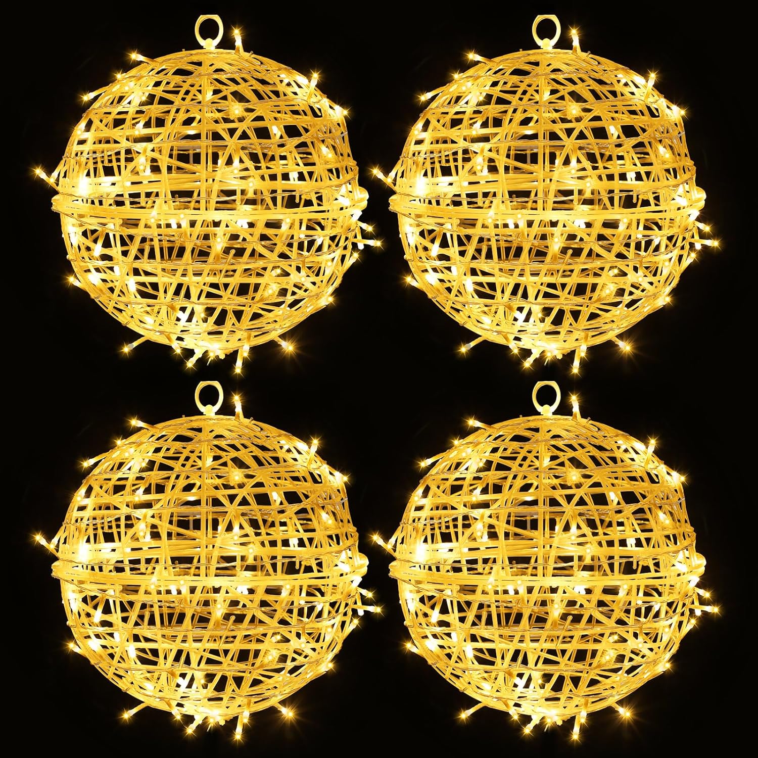 Amazon.com : Baquler 4 Pcs 12" Outdoor Hanging Christmas LED Light ...