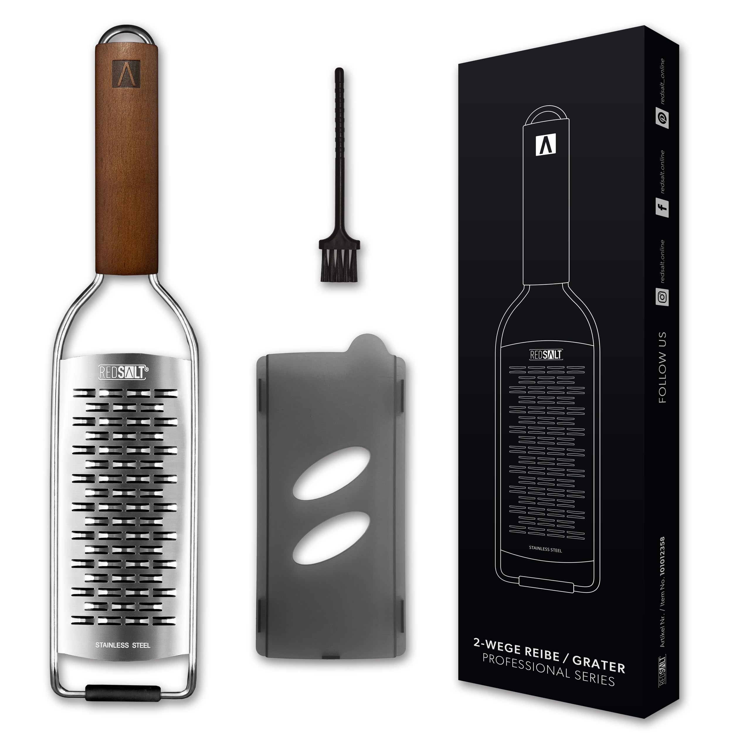 Amazon.de: REDSALT® Premium 2-Wege Reibe mit Holzgriff ...