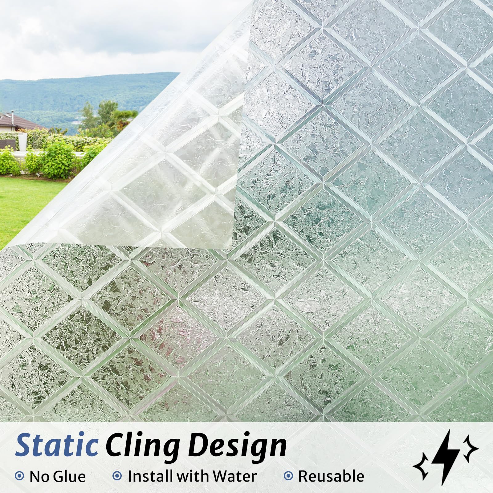 Snapklik.com : Rabbitgoo Window Privacy Film, Decorative Privacy Window ...