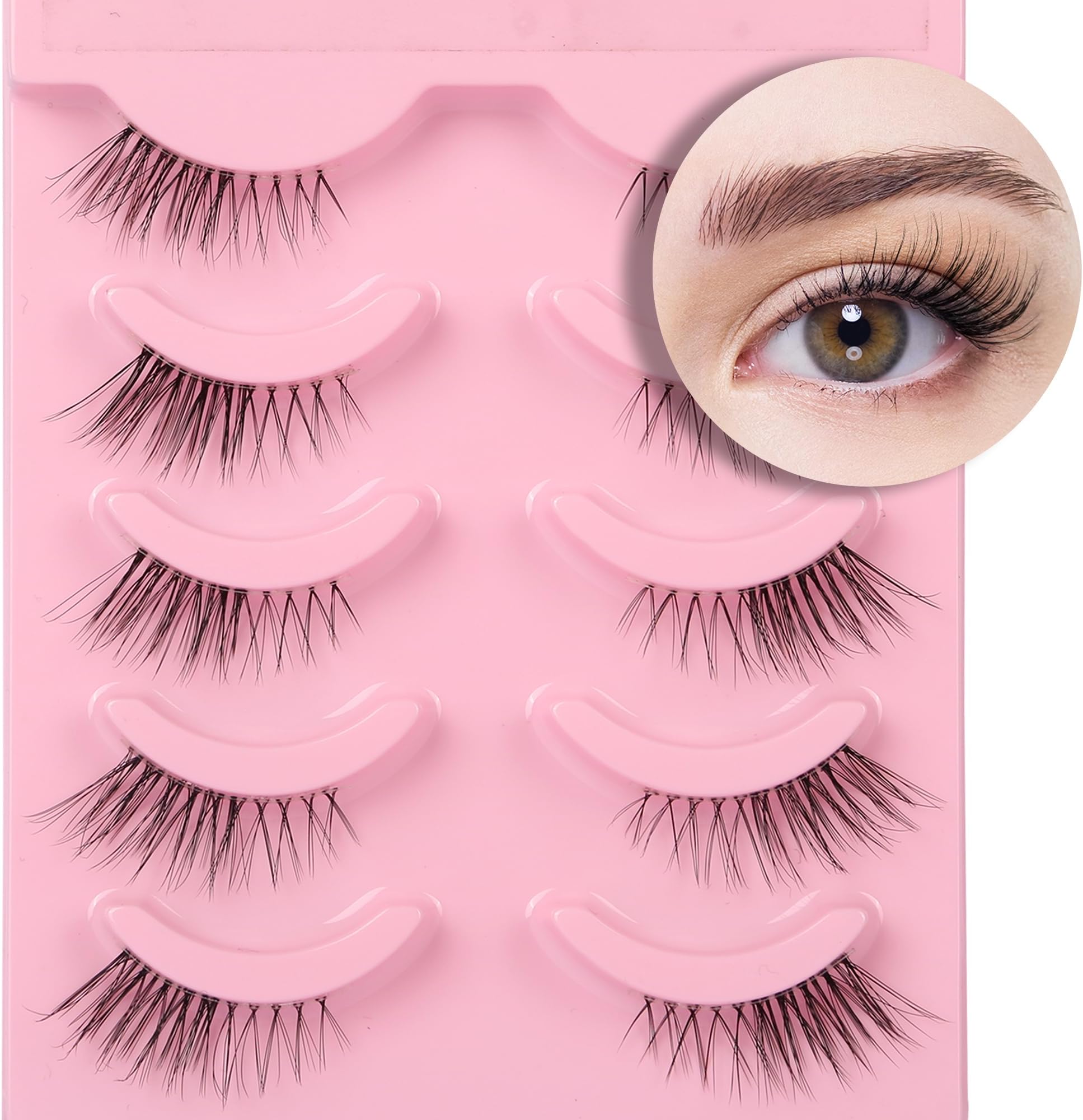 Amazon.com: Short Lashes Natural Look Wispy False Eyelashes C Curl Fake ...