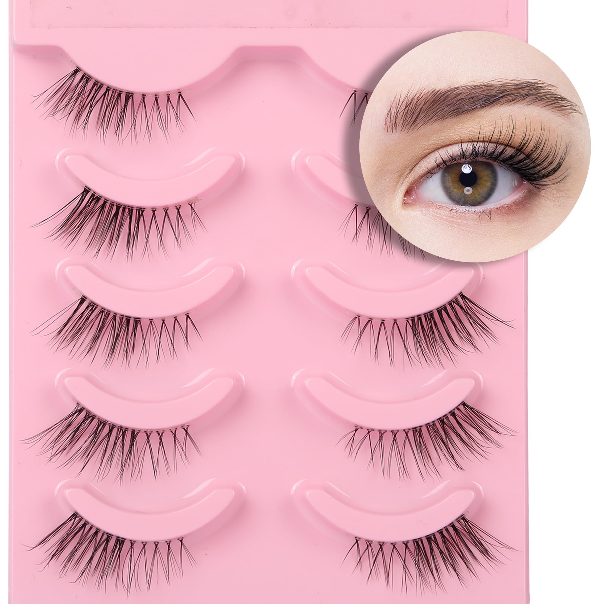Amazon.com: Himirell Half Lashes Natural Look Strip Wispy False ...