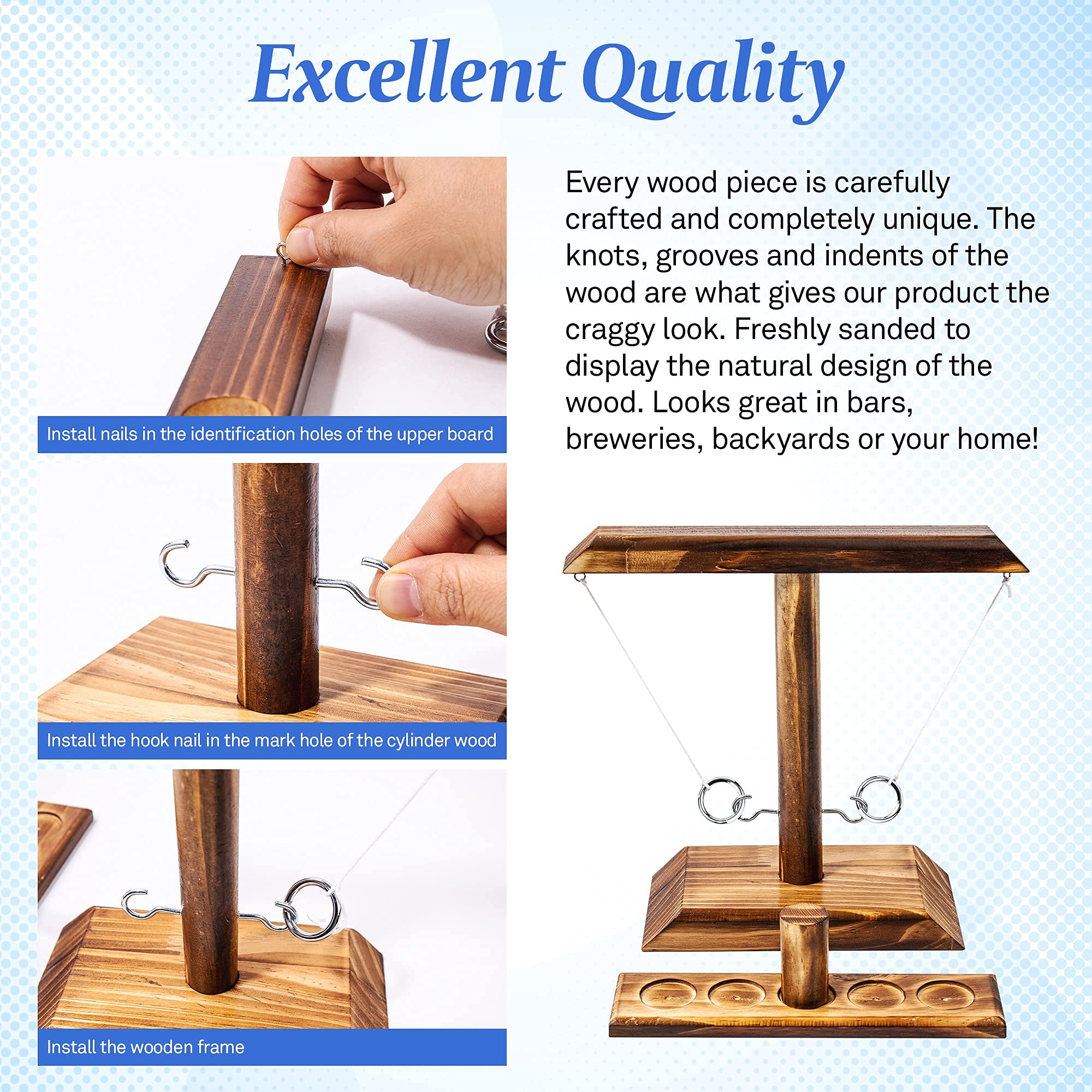 Snapklik.com : Ring Toss Game, Fun Hook And Ring Game, Handmade Wooden ...