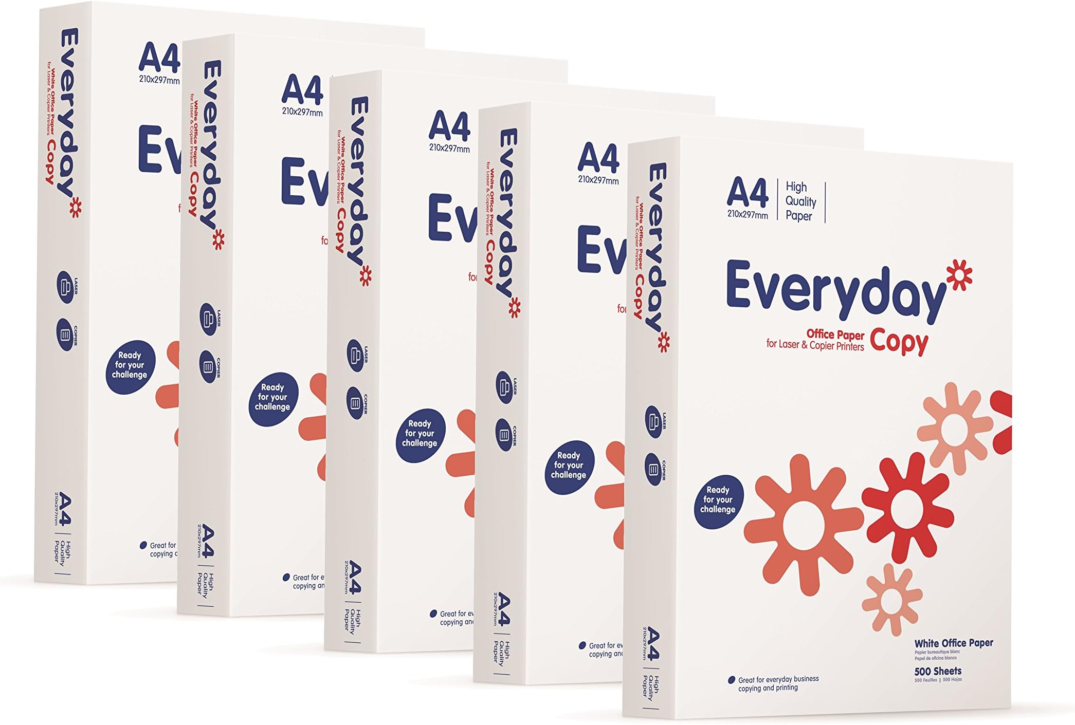 Everyday A4 80gsm Office Paper - Box of 5 Reams (5x500 Sheets) : Amazon ...