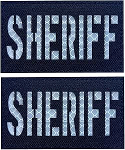 Amazon.com: 2 Pack Reflective Sheriff Patch US Flag with Hook Back for Service Harness Tactical ...